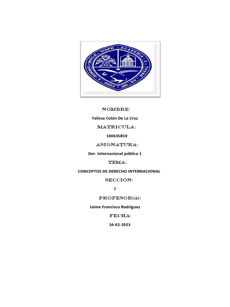Unidad 2 Der. Int. Pub. Yalissa Colon 100635859 | PDF | Ley ...