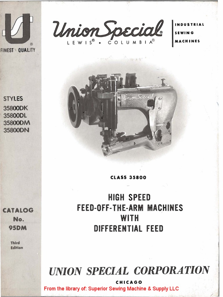 Union Special 35800DK, DL, DM and DN | PDF | Sewing Machine ...