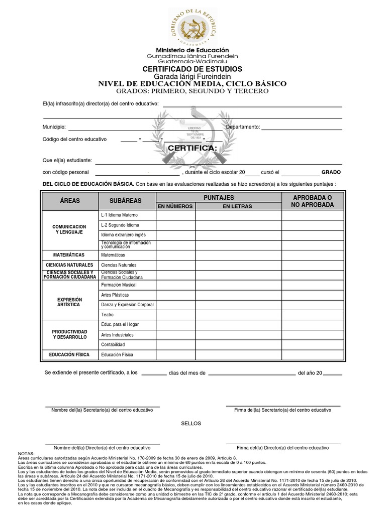 Certificado Nivel Basico | PDF