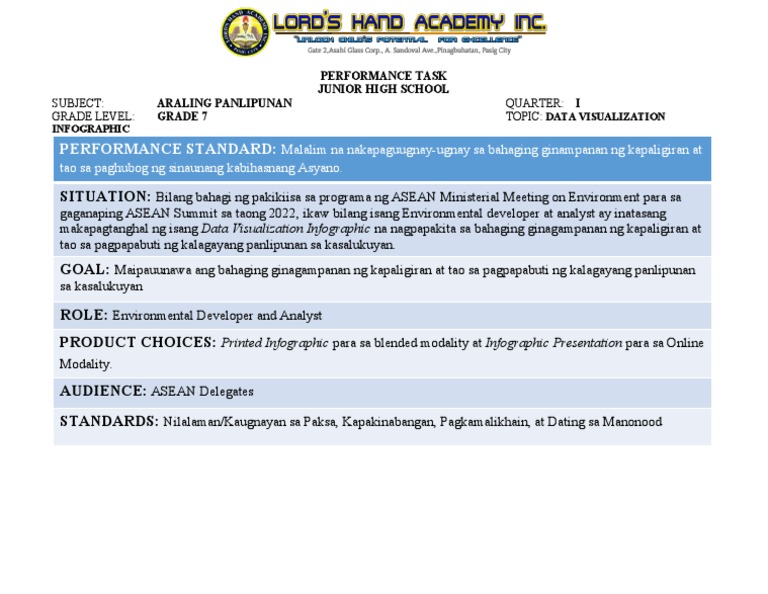 Performance Task Grade 7 AP Q1 | PDF
