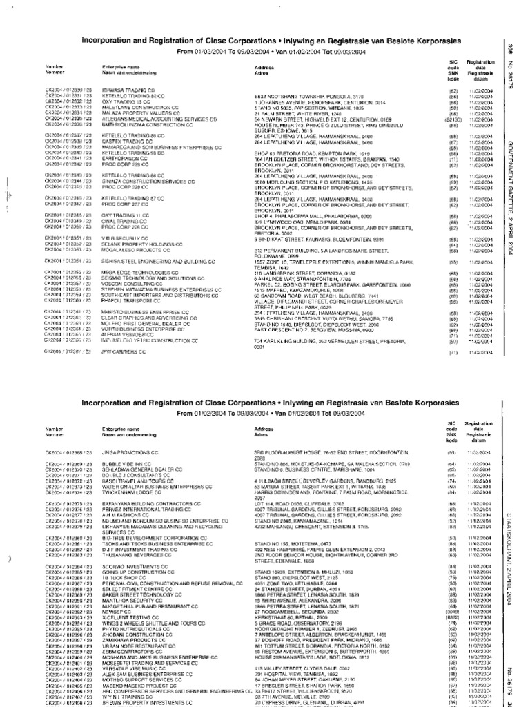 Incorporation and Registration of Close Corporations - Lnlywing en ...
