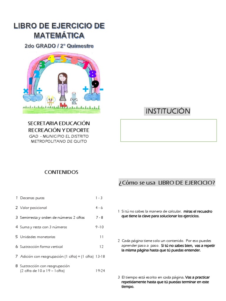 LIBRO DE EJERCICIO 2-2 Revisado | PDF | Sustracción | Lexicología