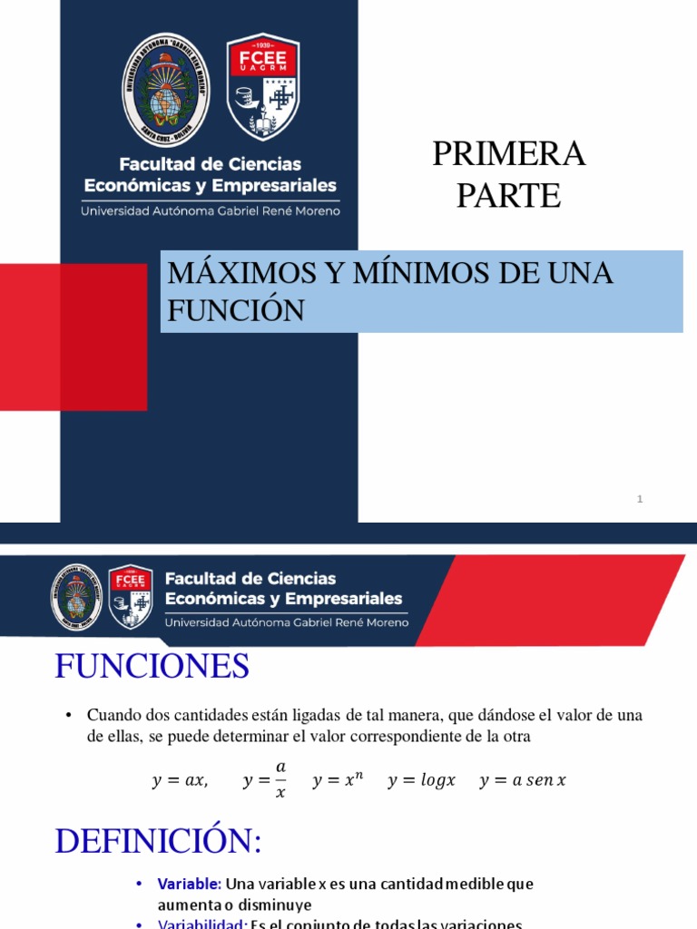 Máximos y Mínimos 1 - 1 | PDF | Función (Matemáticas) | Derivado