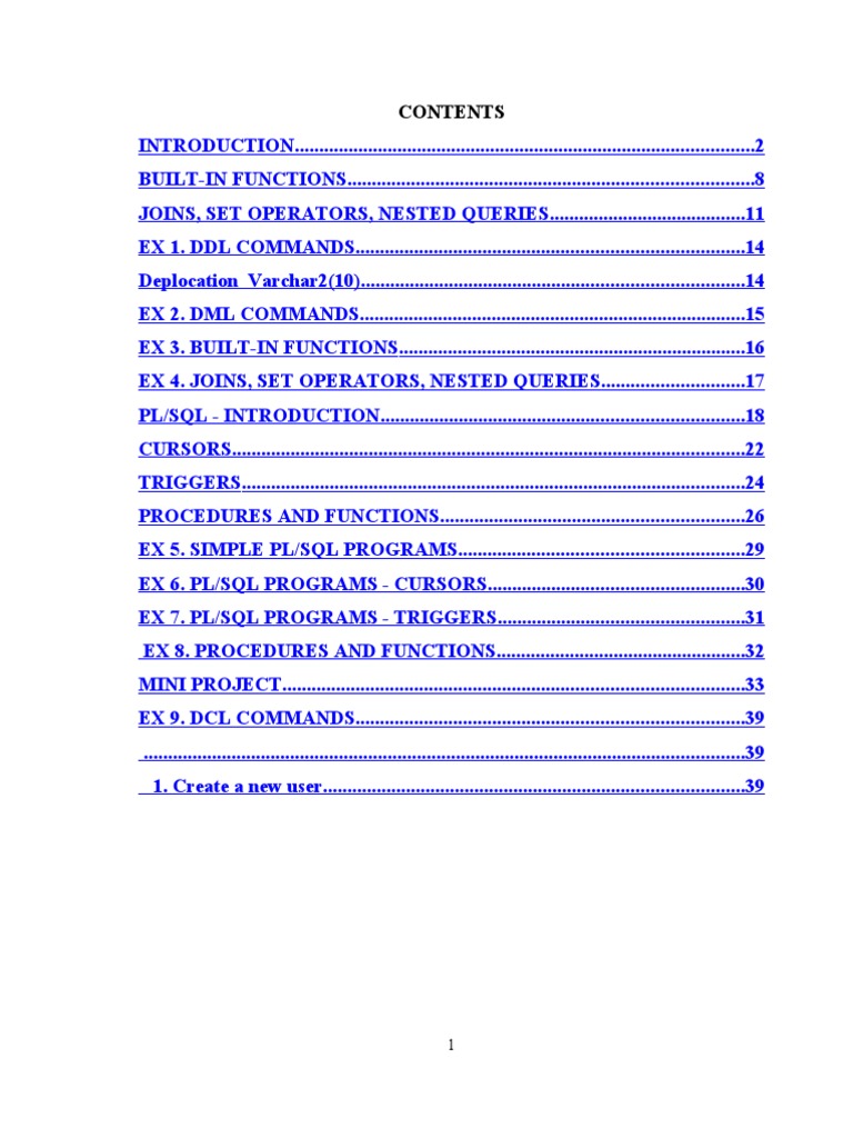 DBMS Manual-1 | PDF | Pl/Sql | Sql