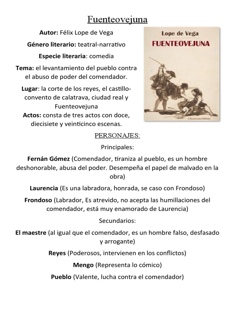 Análisis literario de Fuente Ovejuna | PDF