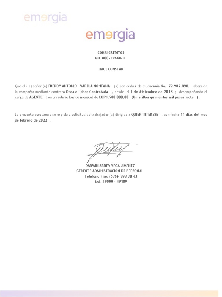 Certificacion Emergia | PDF