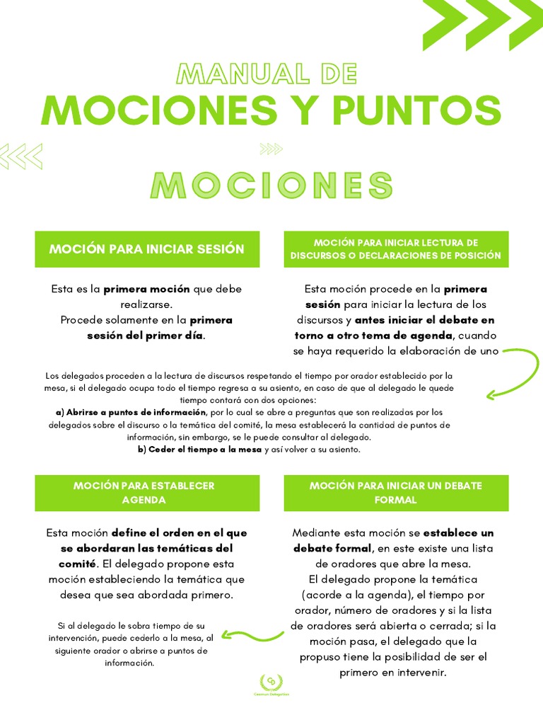 Mociones y Puntos | PDF | Hablar en público