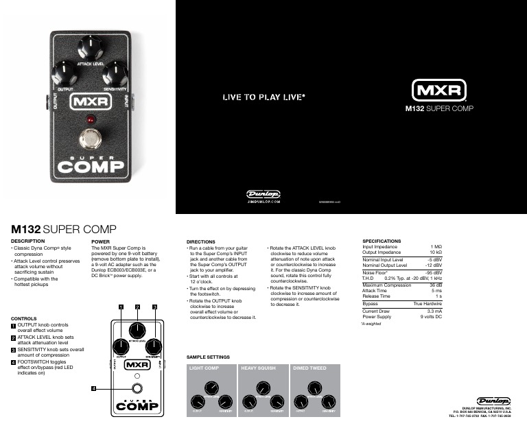 Manual MXR Super Comp | PDF | Power Supply | Decibel