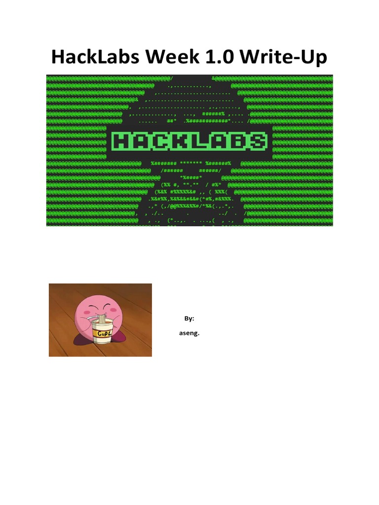 Hacklabs Week 1.0 Write-Up: By: Aseng | PDF