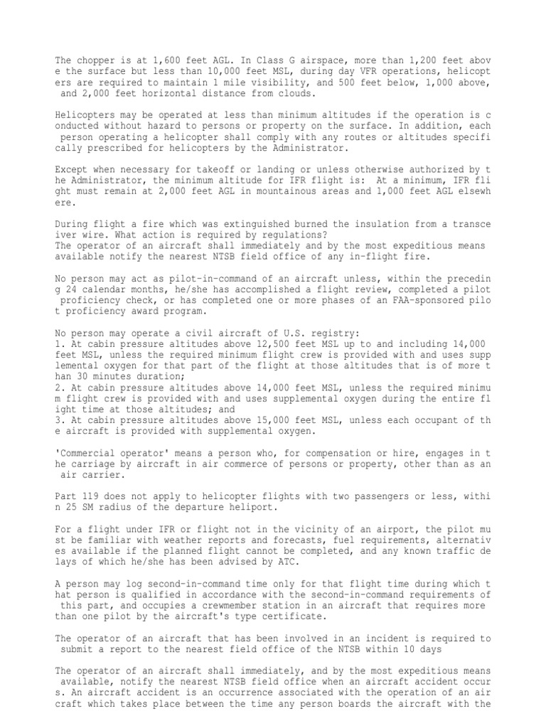 Aeroplane Faa Questions | PDF