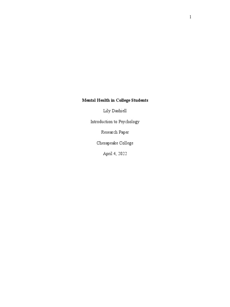 Research Paper Psych 1 | PDF | Mental Health | Mental Disorder