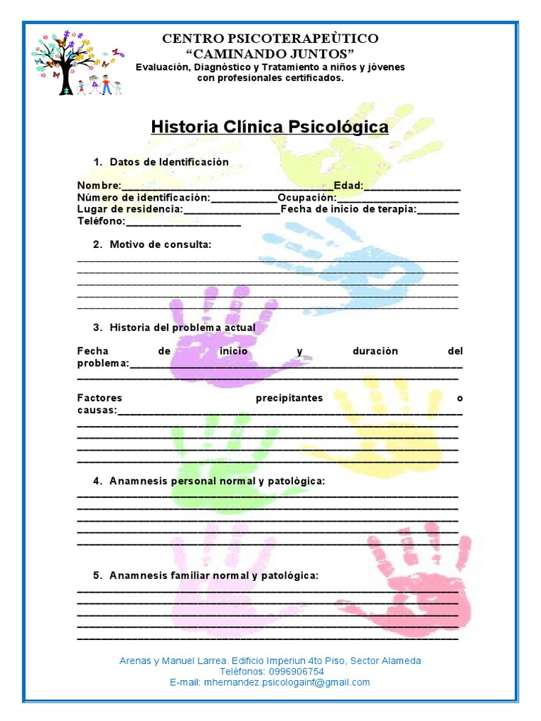 Historia Clinica Psicologica | PDF | Medicina CLINICA | Cuidado de la salud
