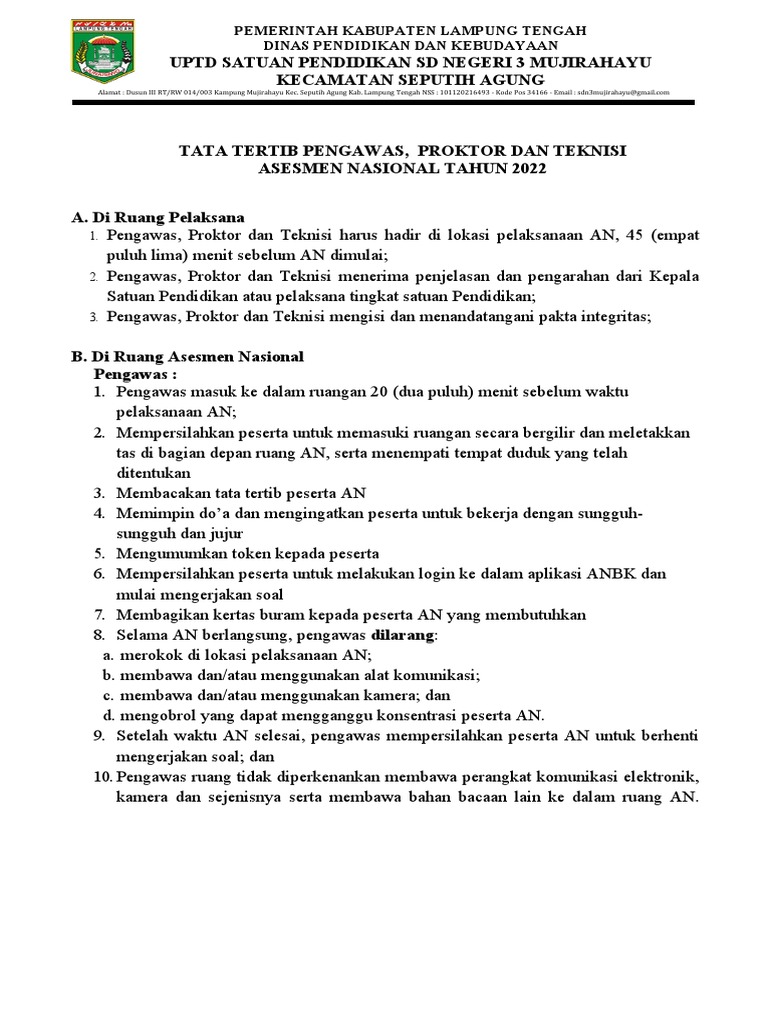 Tata Tertib Pengawas | PDF