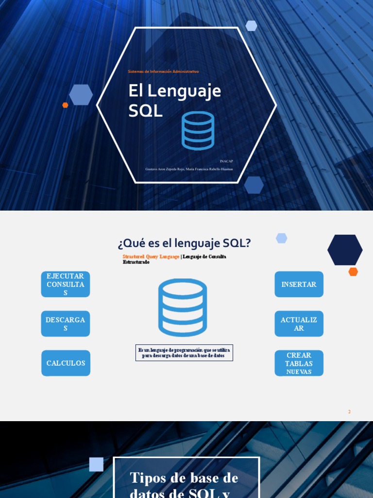 El Lenguaje SQL: Sistemas de Información Administrativo | PDF | SQL ...