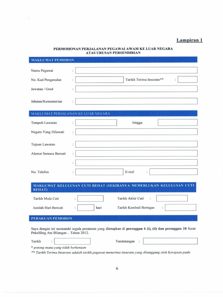 BORANG LUAR NEGARA UPDATED | PDF