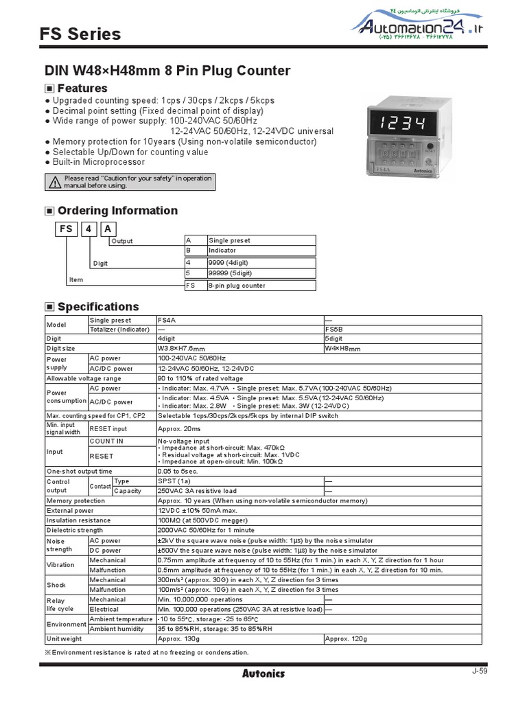 Autonics Counter FS4A Series Manual | PDF | Bipolar Junction Transistor ...