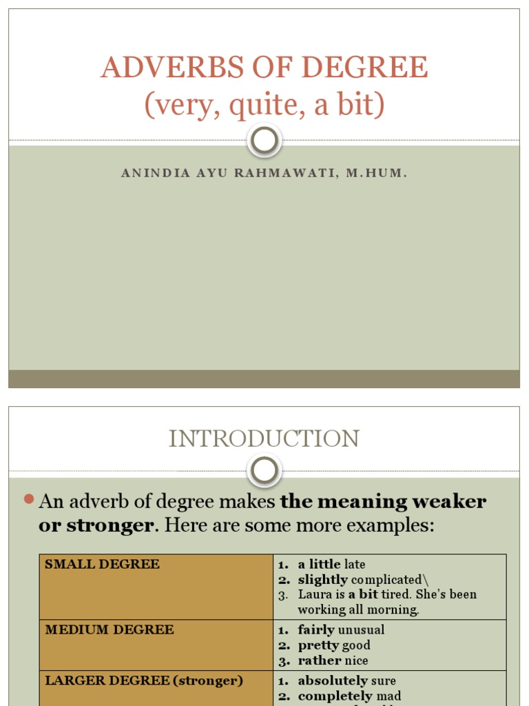Adverbs of Degree | PDF | Adverb | Adjective