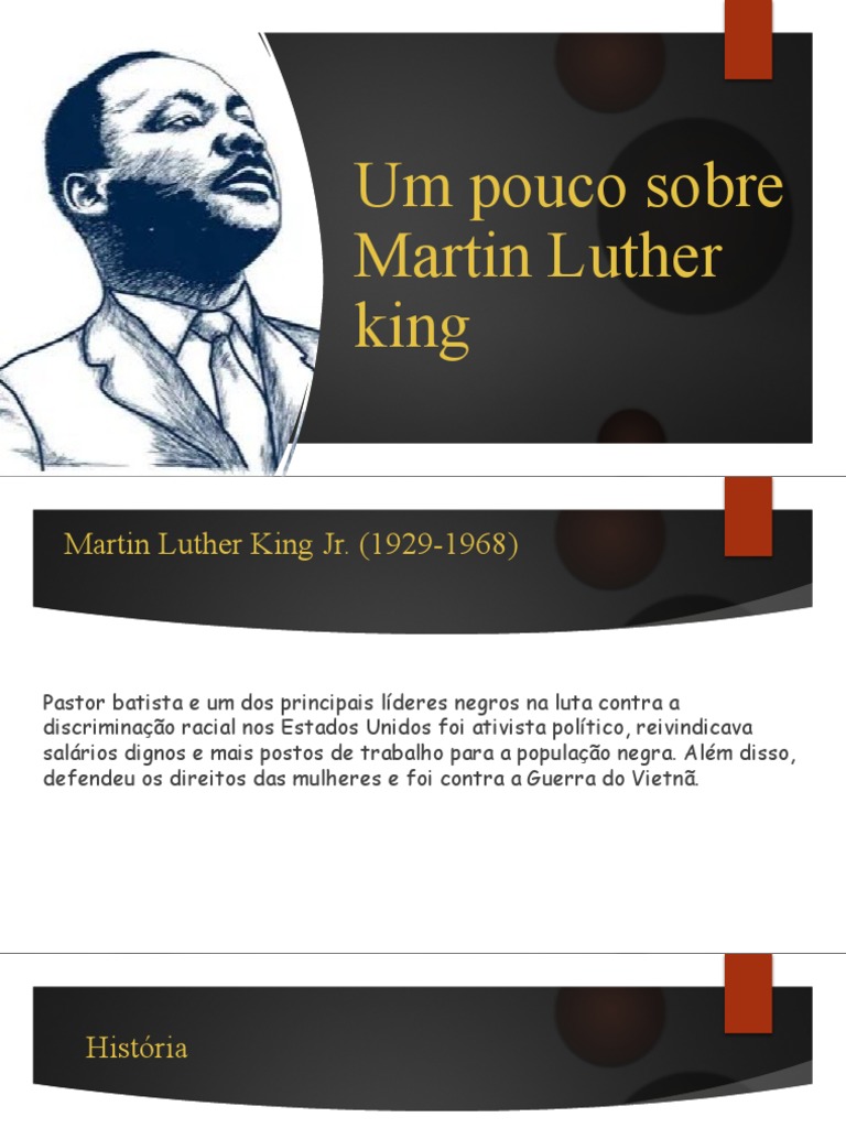 Um Pouco Sobre Martin Luther King | PDF | Martin Luther King Jr.