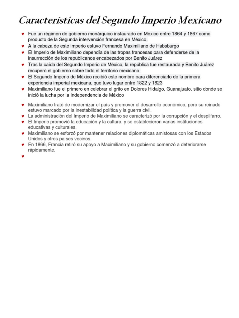 El Segundo Imperio Mexicano: 1864-1867 | PDF