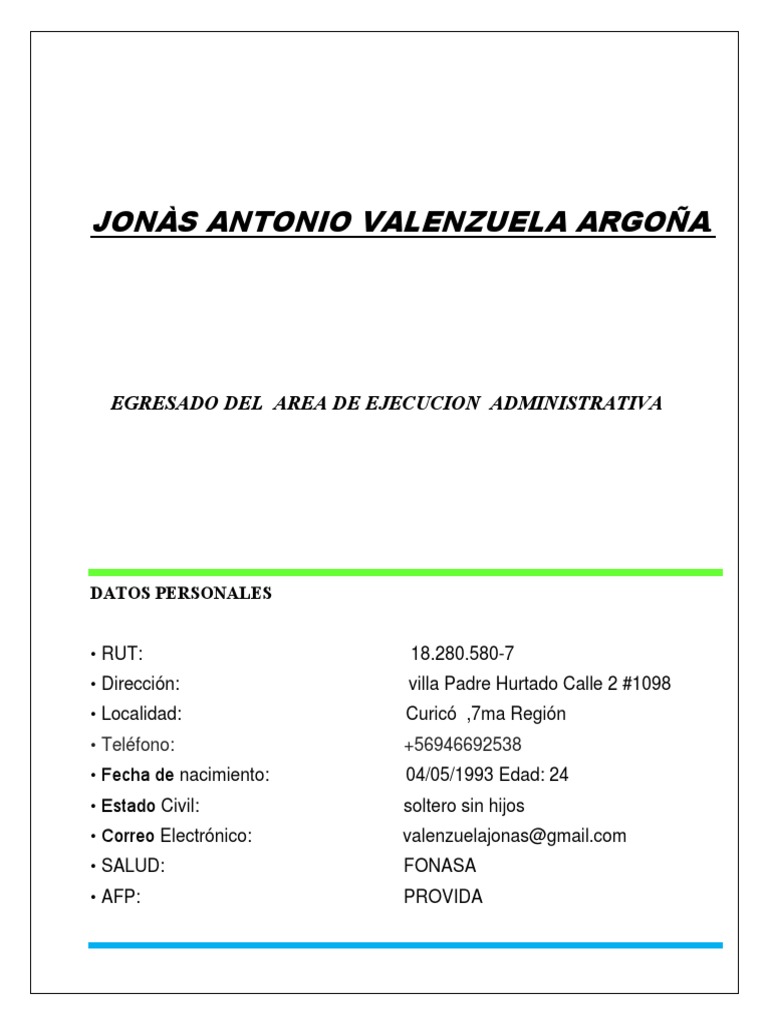 Curriculum Jonas | PDF