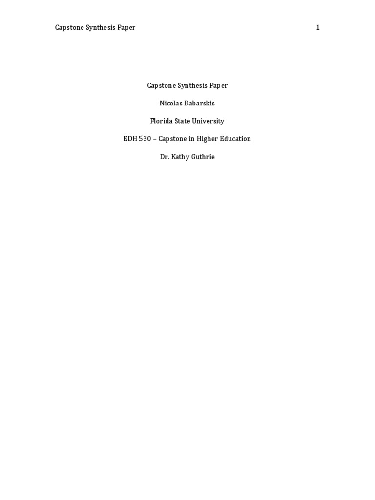 Capstone Synthesis Paper | PDF | Knowledge | Thought