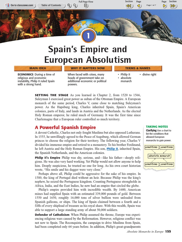 Spains Empire and European Absolutism | PDF | Holy Roman Empire ...