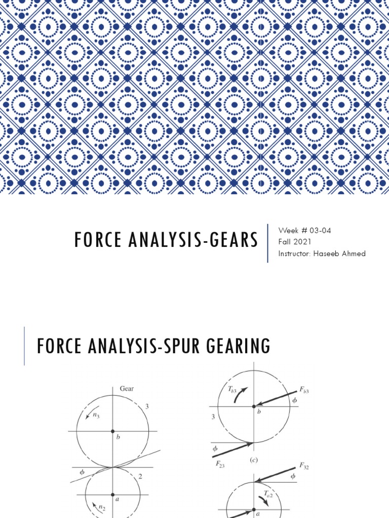 Force Analysis of Gears (Week 03-04) | PDF | Gear | Force