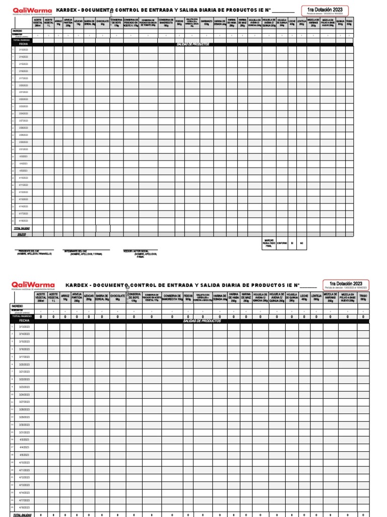 KARDEX 2023 - 1ra ITEM CURAHUASI | PDF | Cereales | Quinua