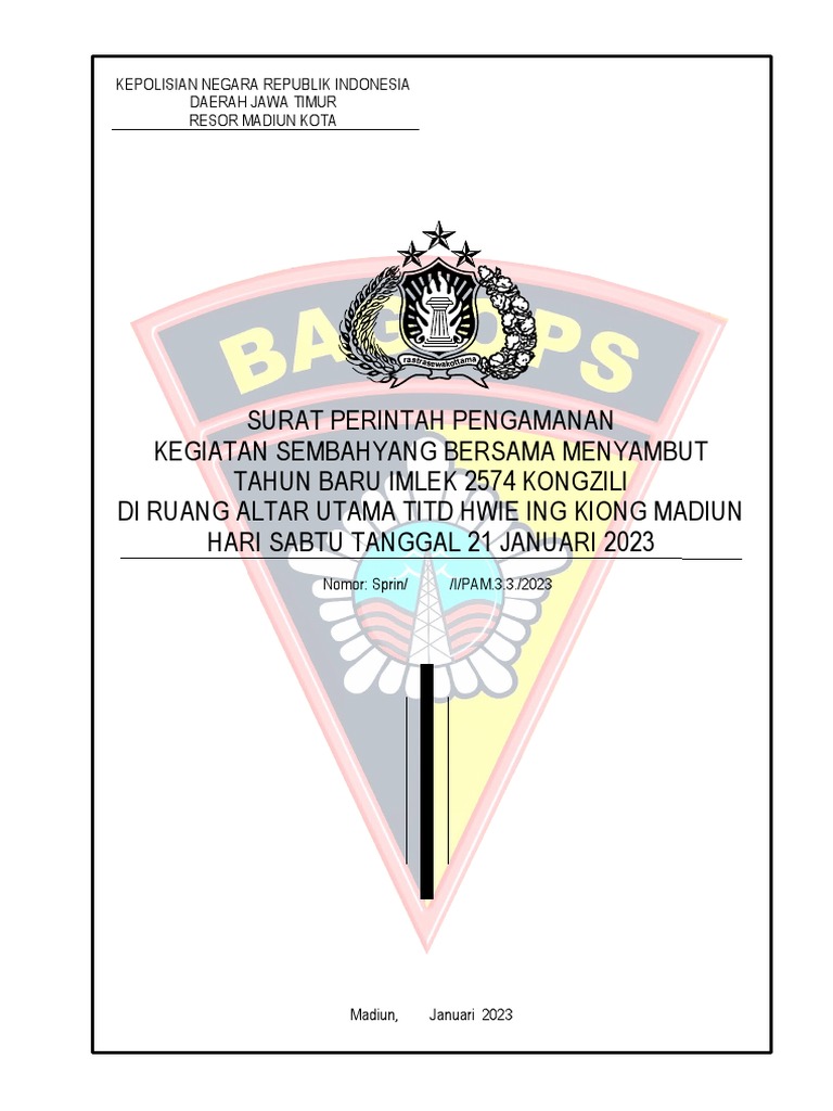 Sprin Pam Kegiatan Perayaan Menyambut Tahun Baru Imlek 2574 Kongzili Hari Sabtu 21 Januari 2023 ...