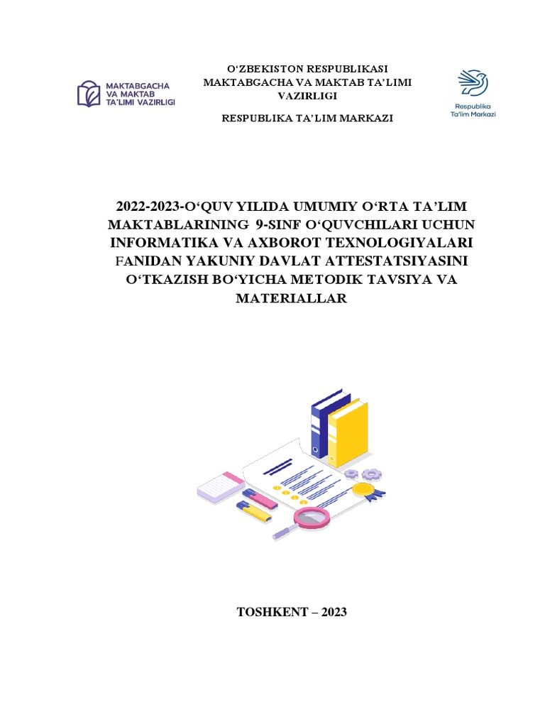 Iformatika 9-Sinf 2023 | PDF