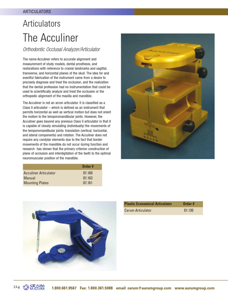 Acculiner: Advanced Articulator Overview | PDF