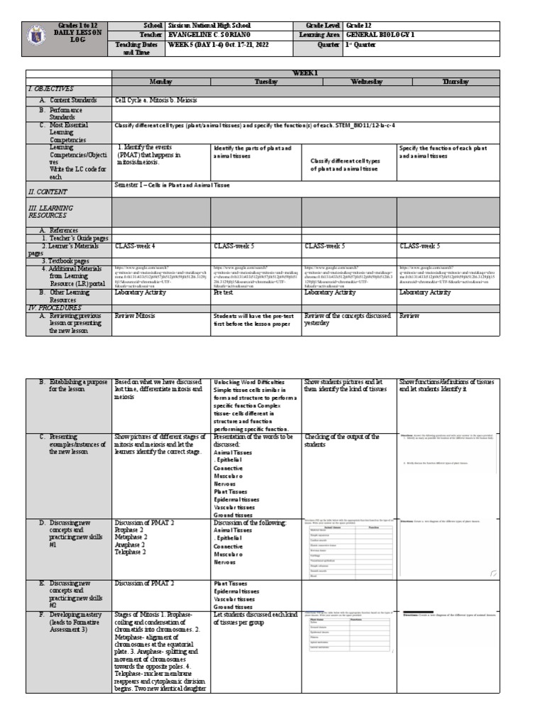 Understanding Cell Division: A Lesson Plan on Mitosis, Meiosis, and ...