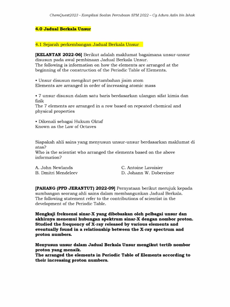 Chemquest2023 Ting 4 Bab 04 | PDF
