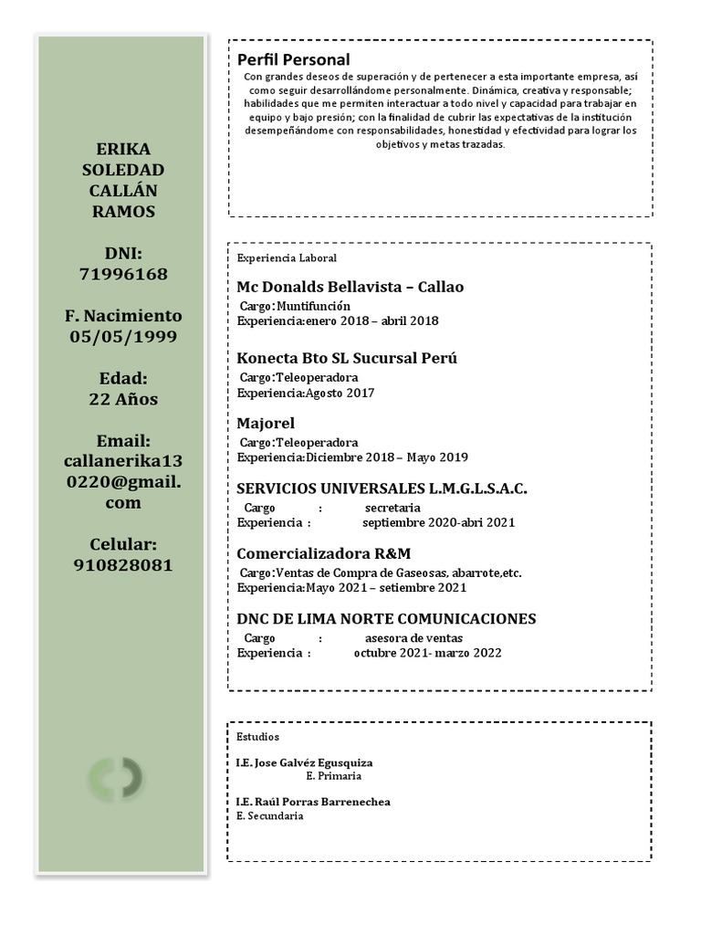 CV Erika Soledad-2022 | PDF