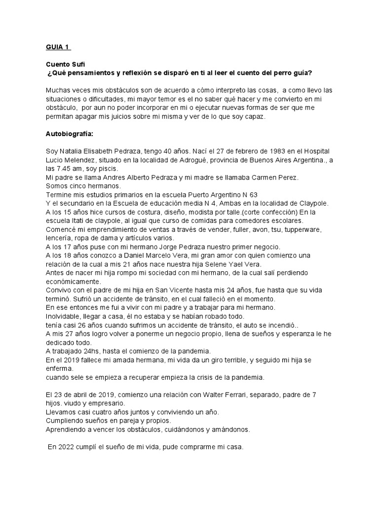 Guia 1 Cuento Sufi ¿Qué Pensamientos y Reflexión Se Disparó en Ti Al Leer El Cuento Del Perro ...
