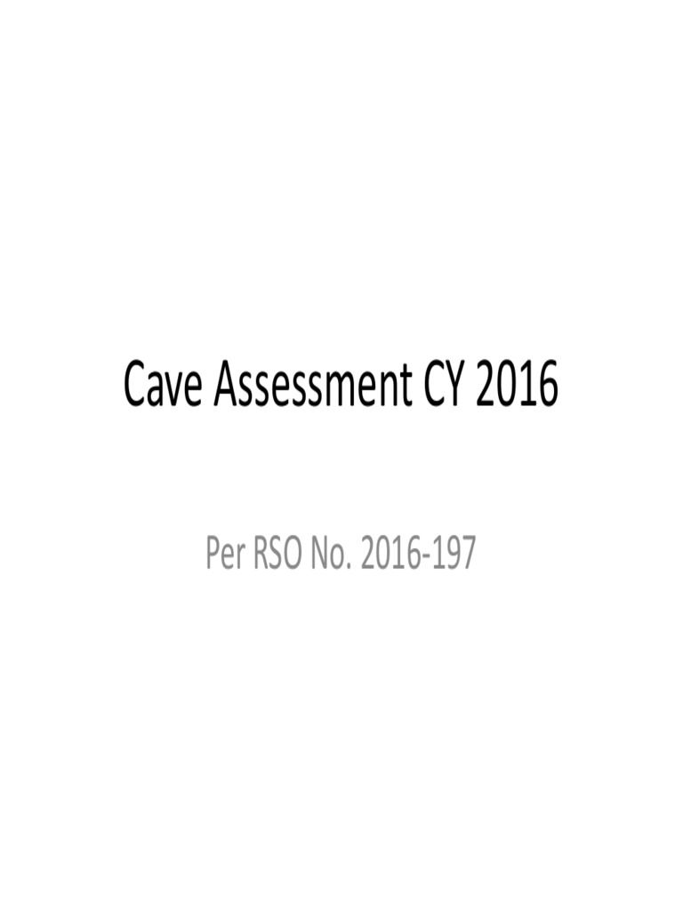 Cave Assessment CY 2016 | PDF