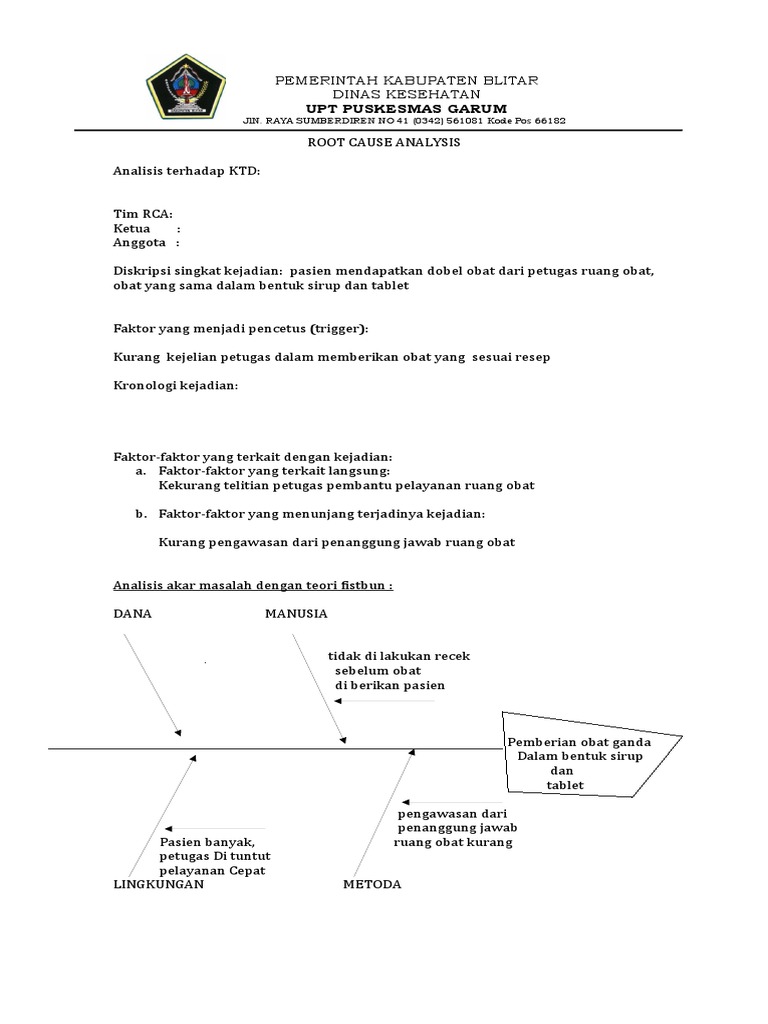 Contoh Form Fmea Dan Rca | PDF
