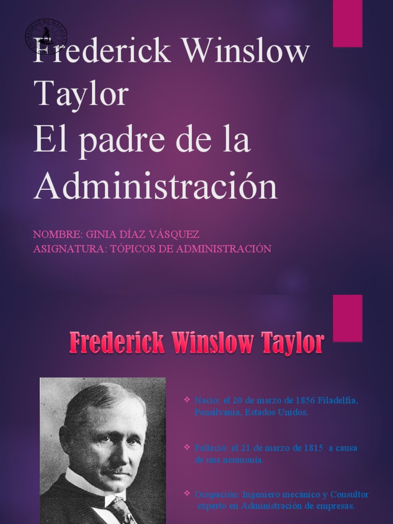 Frederick Winslow Taylor | PDF