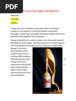Diet Coke and Mentos Reaction Study | PDF | Experiment | Physical Sciences