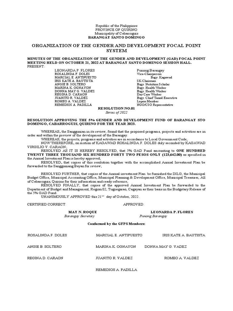 5% Gad Resolution 2023 | PDF | Philippines | Government