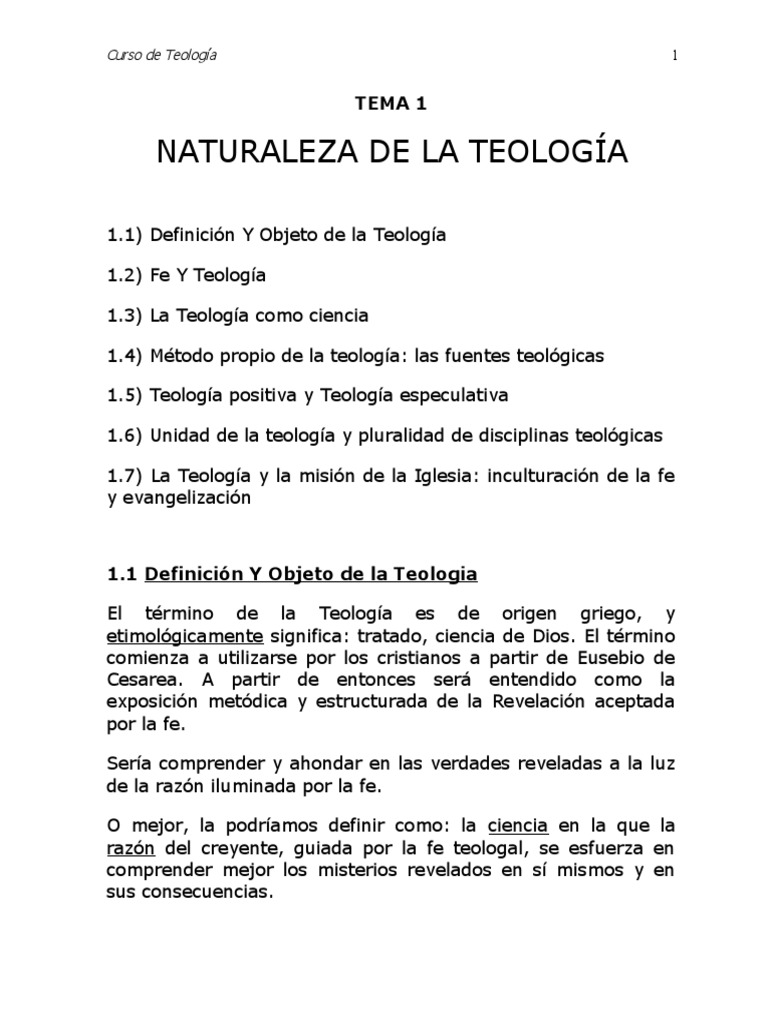 Curso de Teología Parte I | PDF | Fe | Teología