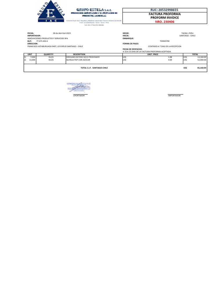 Factura Proforma | PDF
