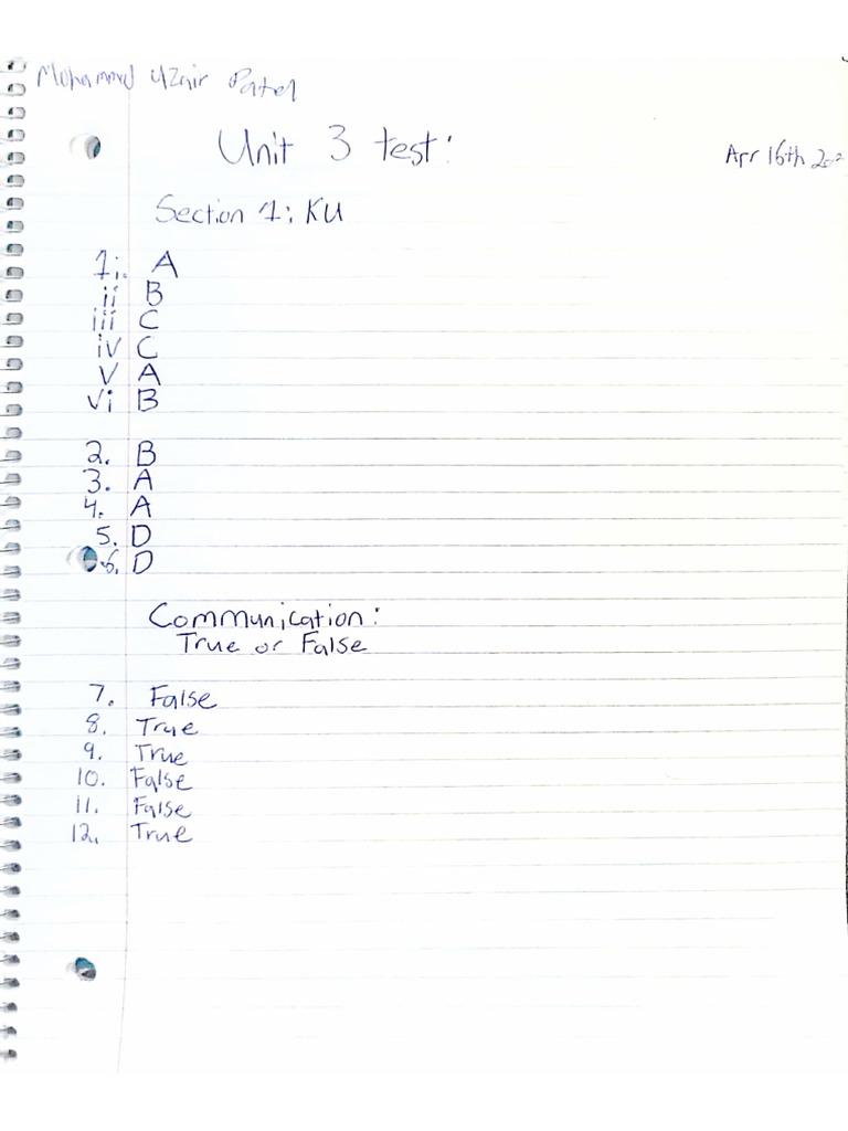 Unit 3 Test (OVS) | PDF