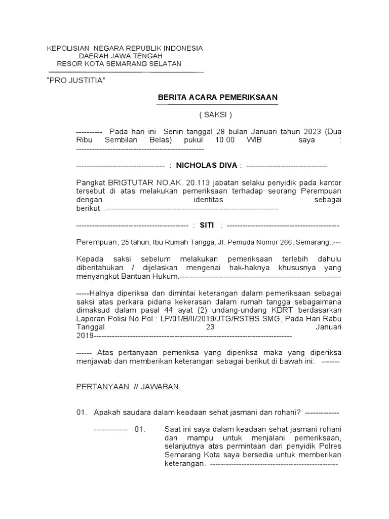 CONTOH BAP TERSANGKA | PDF