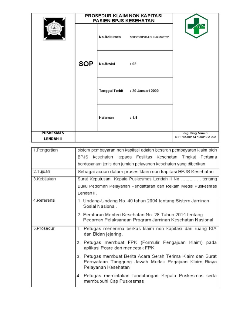 Prosedur Klaim Non Kapitasi BPJS | PDF