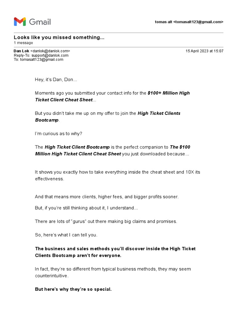 Looks Like You Missed Something... : Ticket Client Cheat Sheet | PDF ...