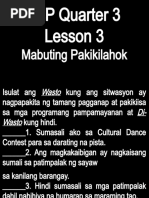 Esp Quarter 3 Lesson 1: Kanais-Nais Na Kaugaliang Pilipino | PDF