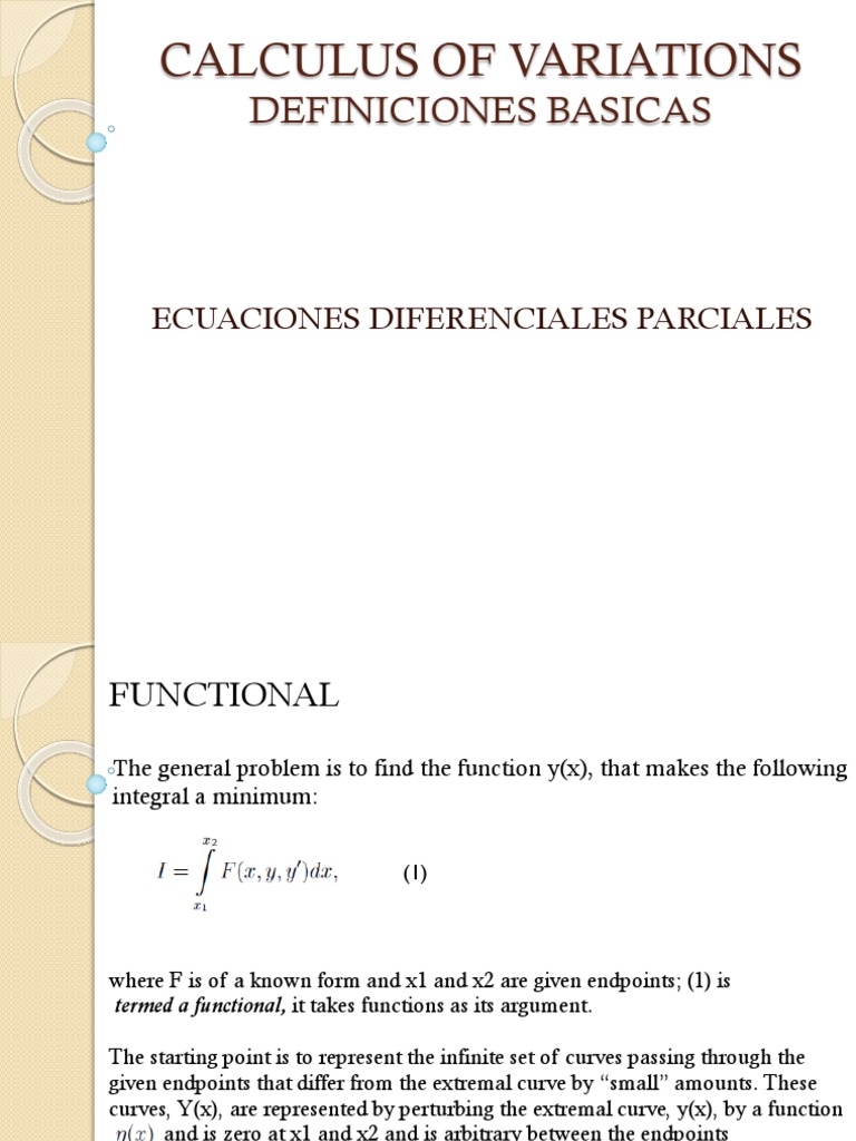 Calculus Of Variations Pdf Integral Euler Lagrange Equation