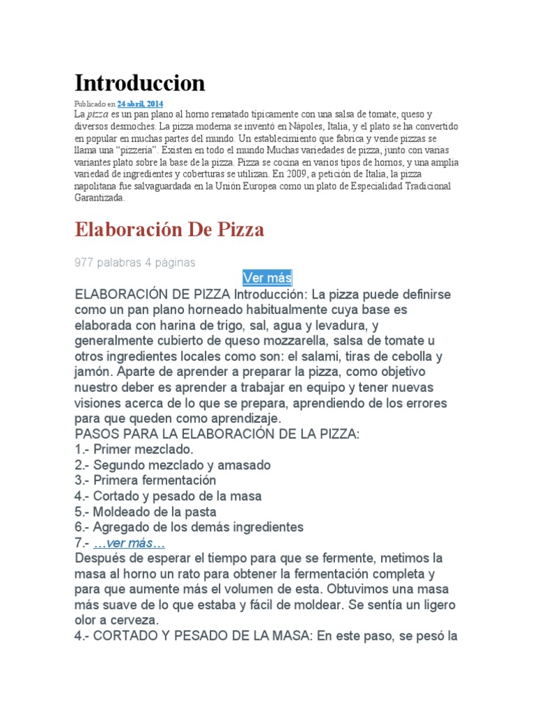 PIZZA | PDF | Pizza | Alimentos