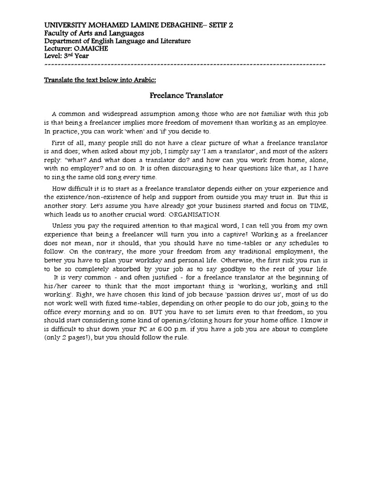 Freelance Translator Time Management Tips | PDF | Translations